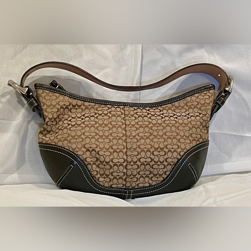 Vintage Coach Signature Jacquard Mini Hobo - Gem